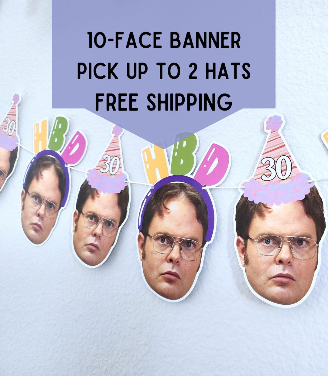 Custom 10 Face Banner, Party Favor, Birthday, Bachelorette, Wall Decor ...