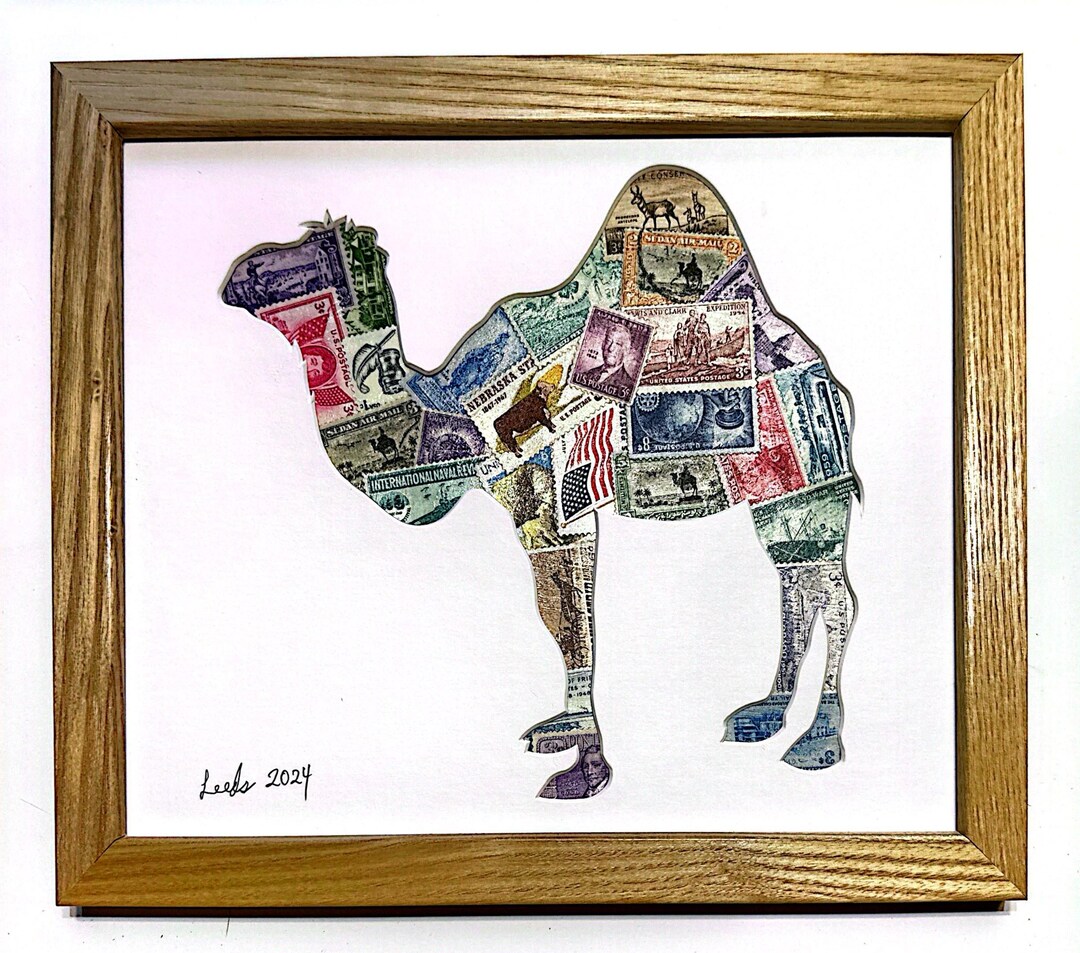 Ship of the Desert (camel) - Vintage Postage Stamp Collage Art - Etsy