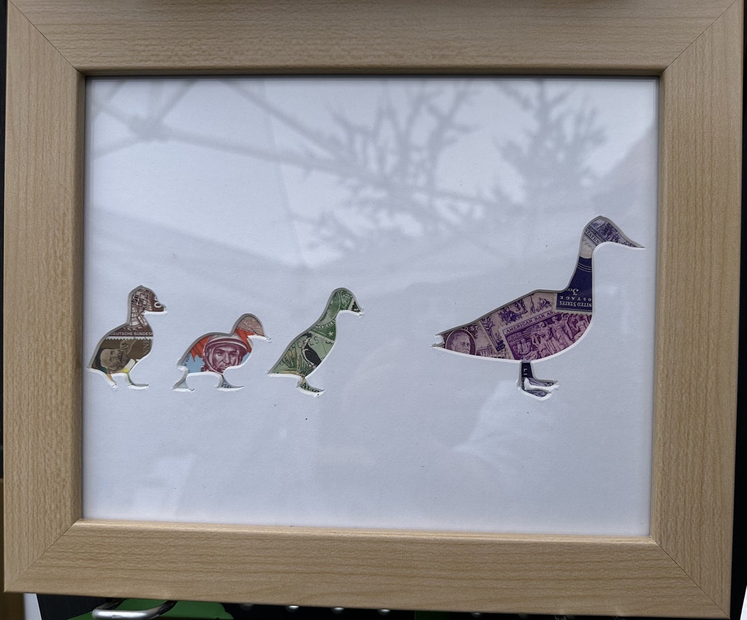 Duck & Ducklings! - Vintage Postage Stamp Collage Art - Etsy