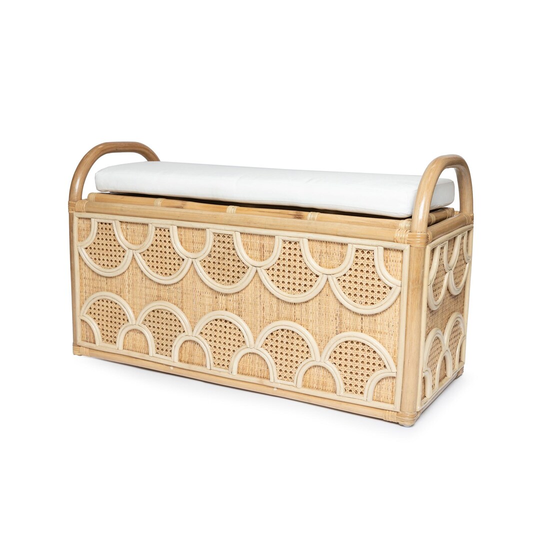 SOLSTICE Rattan Storage Bench - Etsy