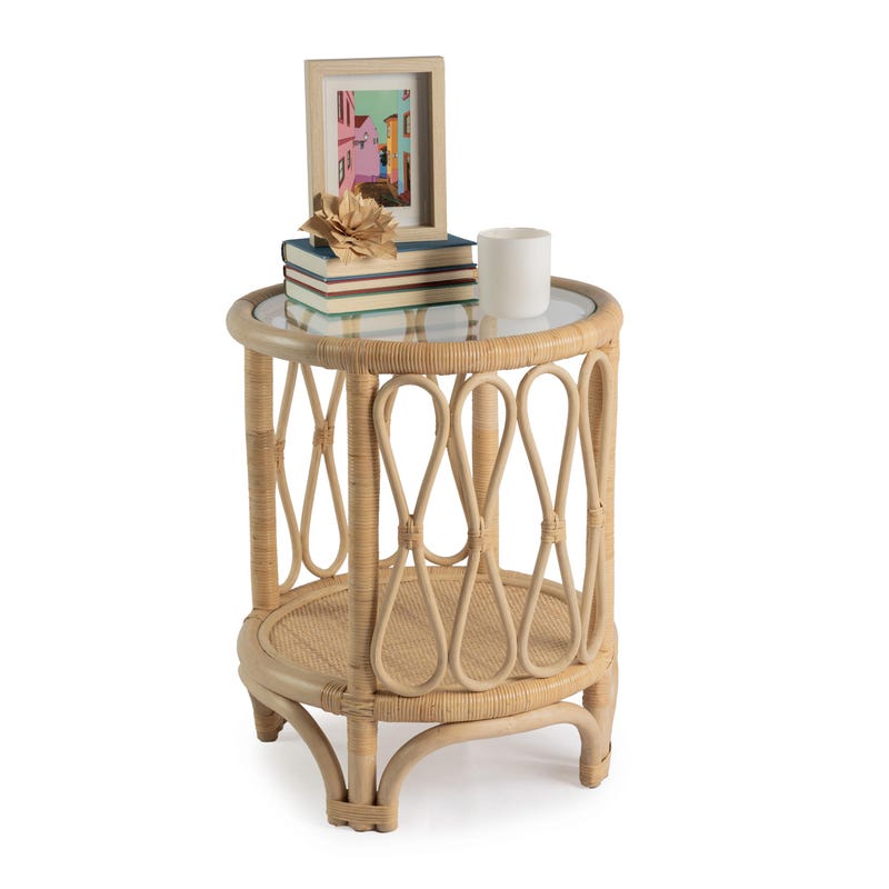 Rattan End Table - Etsy