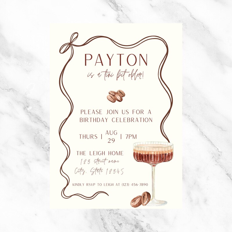 Espresso Invitation - Etsy