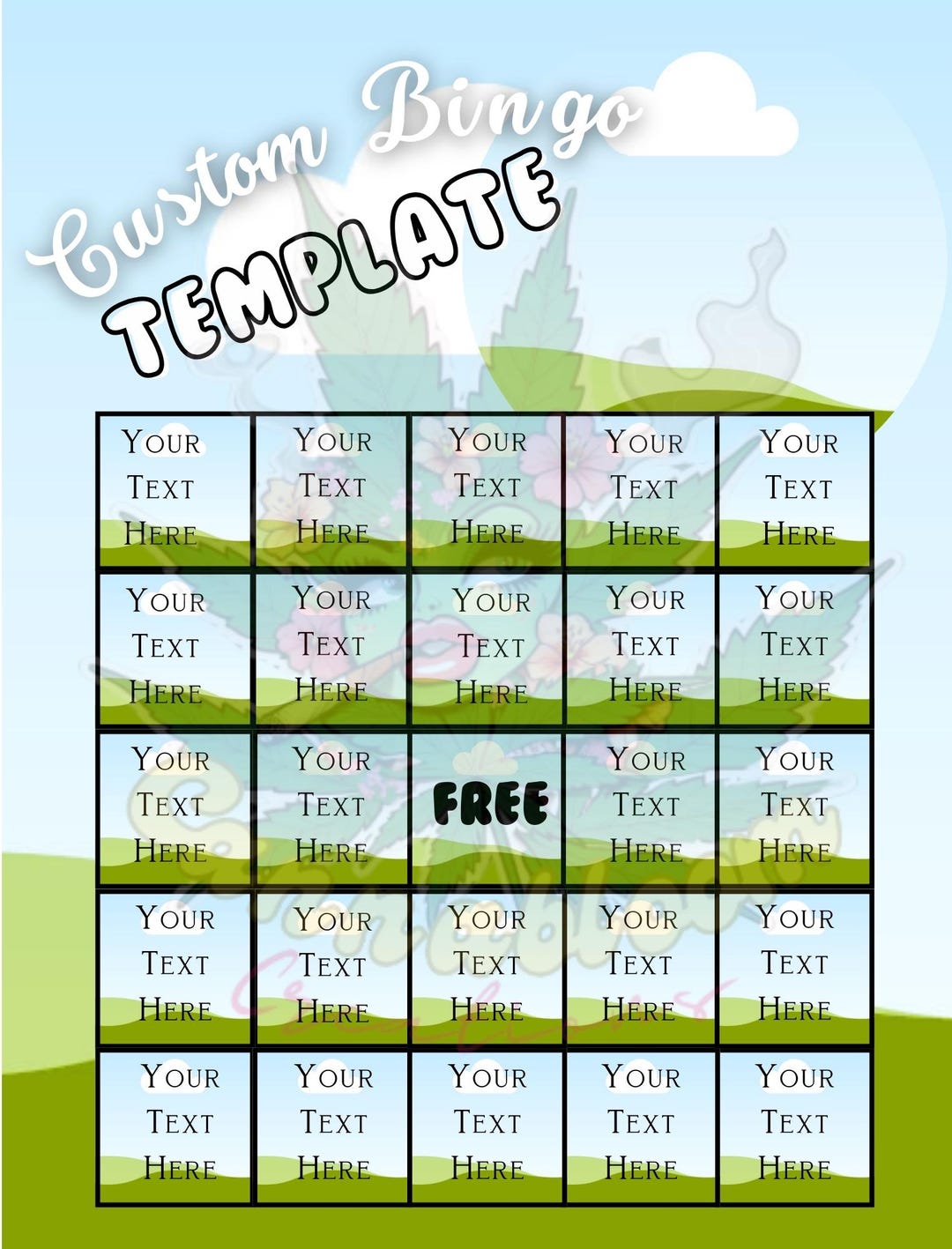 Blank Customizable Canva Bingo Template (quick Easy Instant Download ...