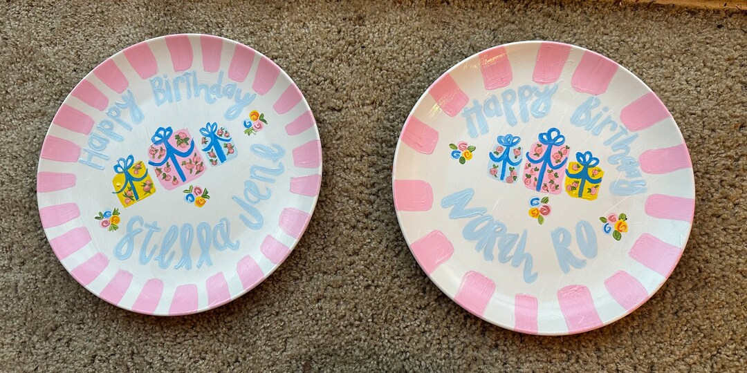 Custom Birthday Cake Plates - Etsy