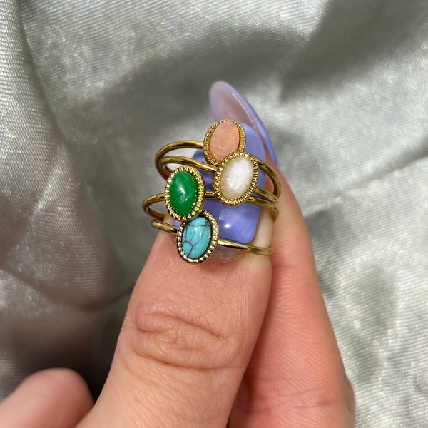 No Tarnish Gemstone Rings - Etsy