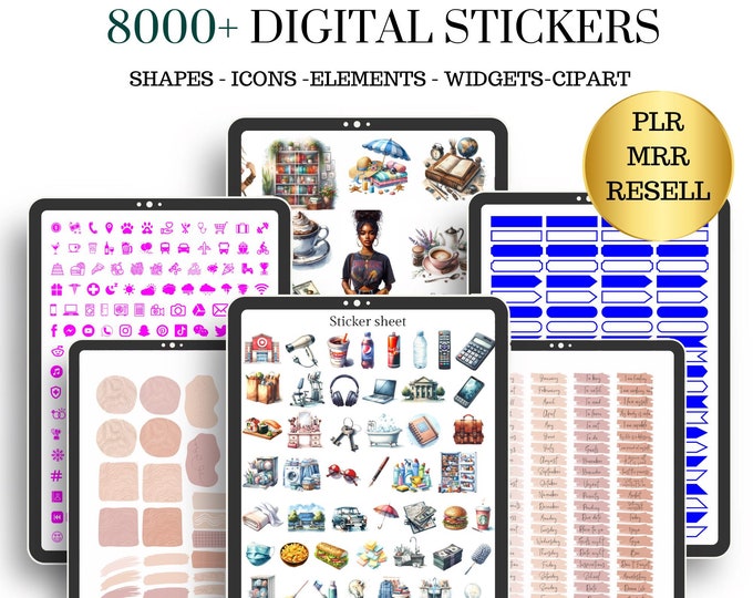 MRR Stickers | PLR Planner Stickers | Resell Rights | Digital Stickers ...