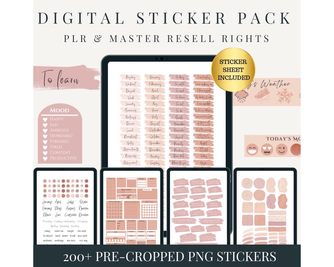 PLR Digital Goodnotes Sticker| Sticky Notes PNG | PNG Digital Stickers ...