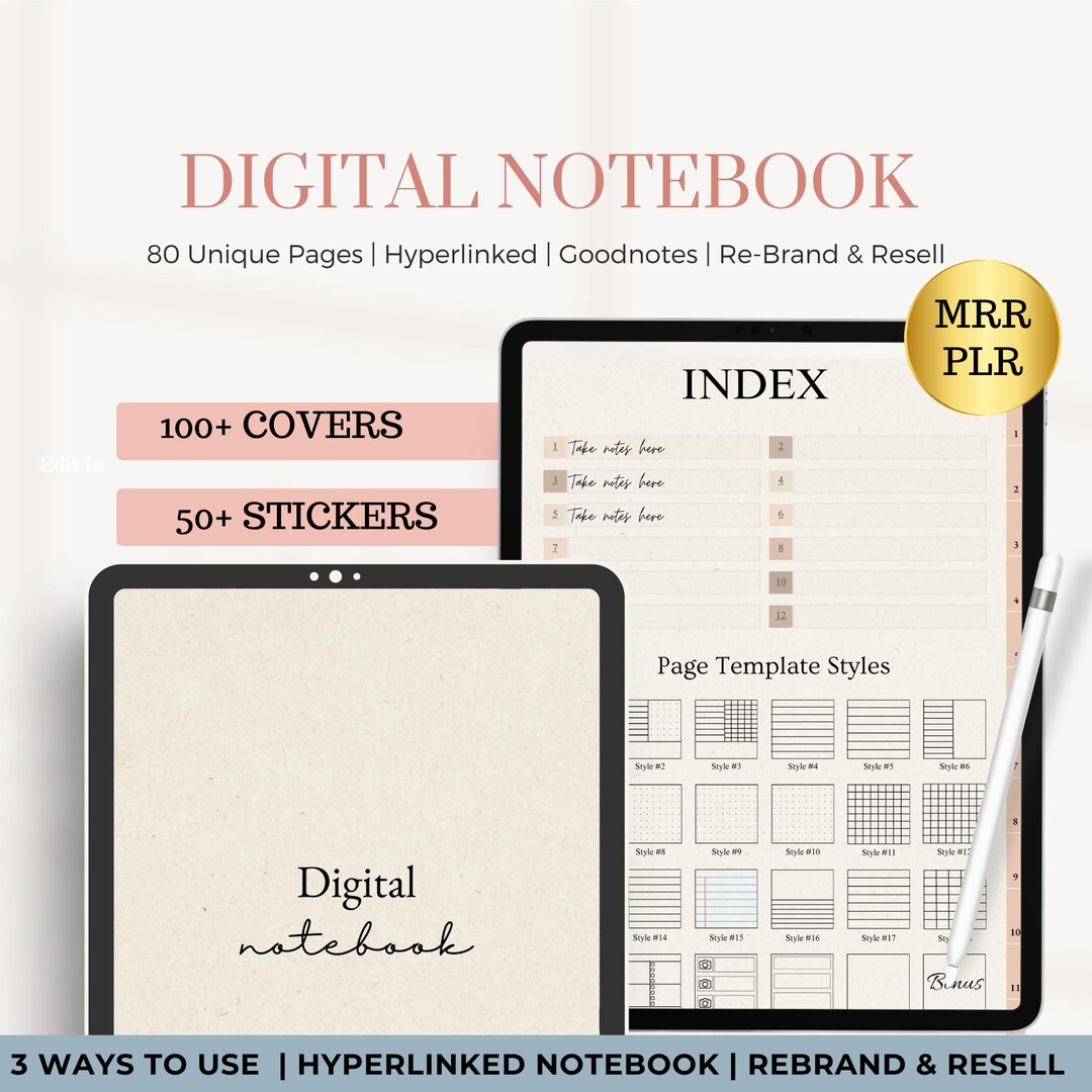 Digital Notebook | Goodnotes Notebook | Notebook With Tabs |minimalist ...