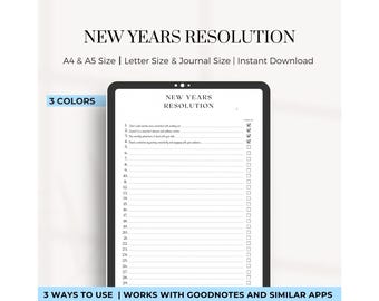 2025 Resolutions Printable Minimalist New Year Resolution Card ...