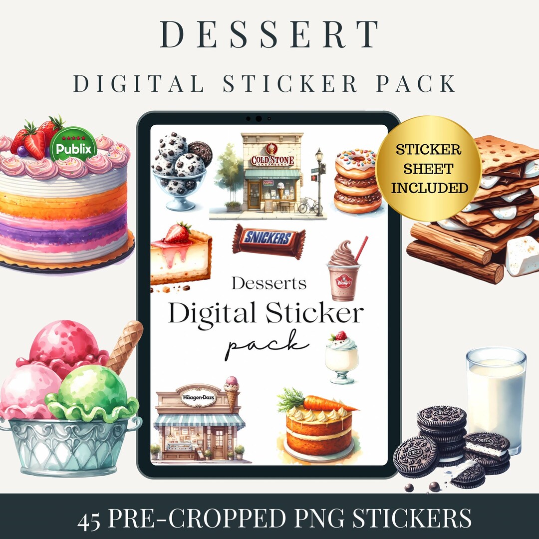 Dessert Stickers | Sticker Notes PNG | Notability Pngs | Planner ...