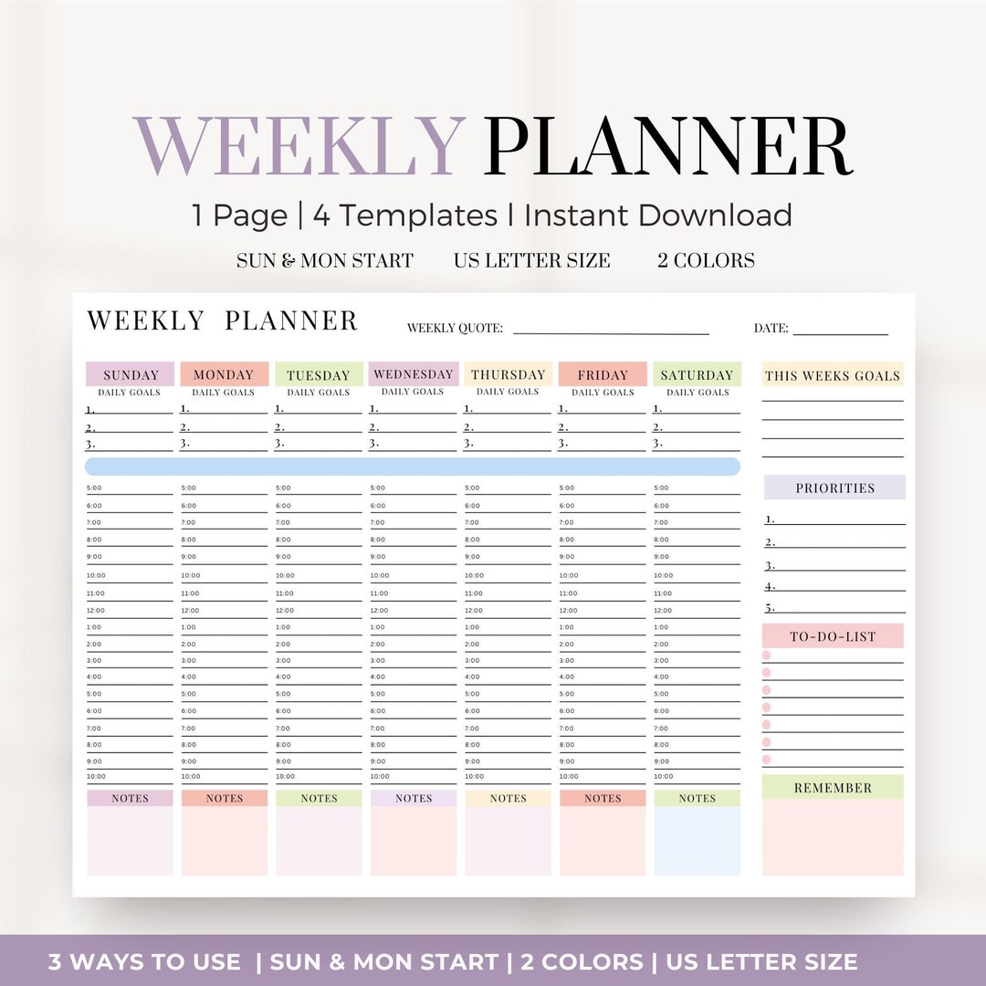 Editable Cleaning Planner: Weekly Chore Chart (digital Download) - Etsy