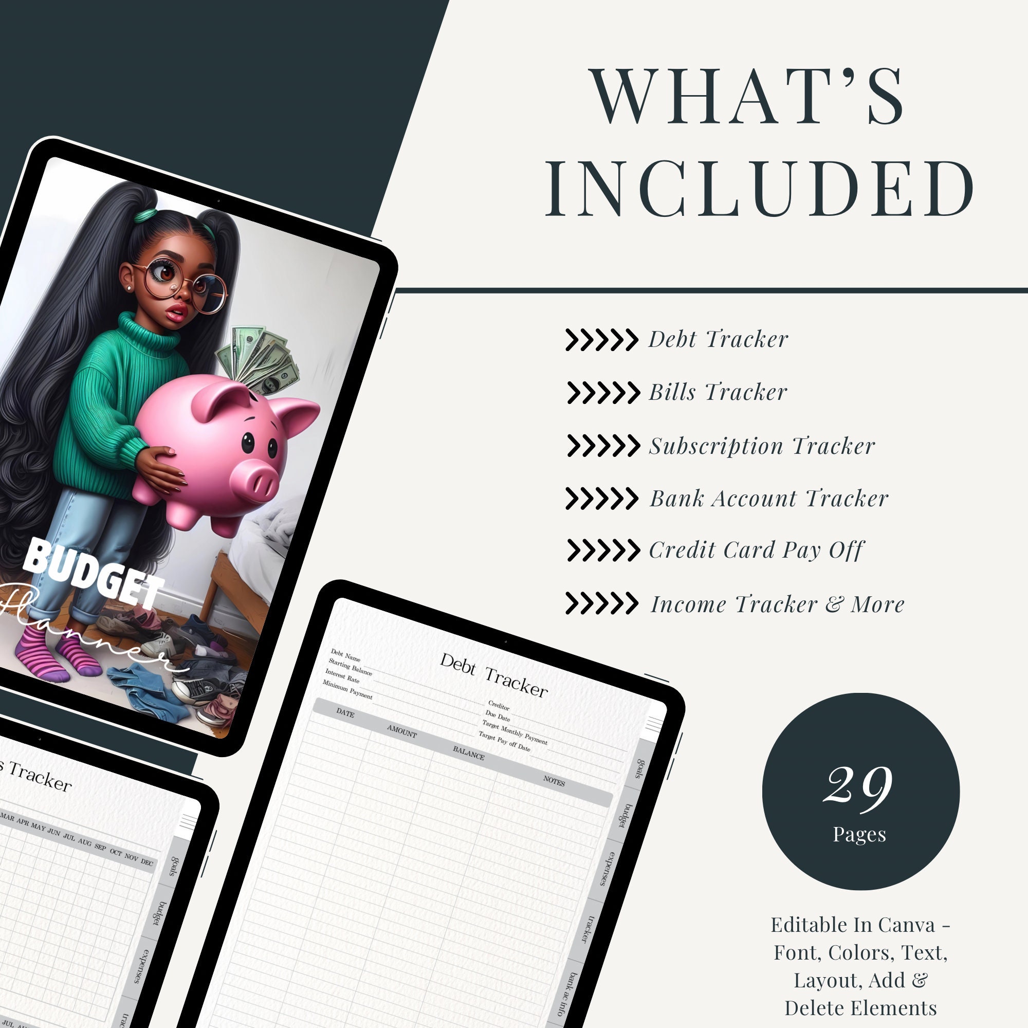 Digital Budget Planner, Finance Tracker, Finance Planner, Digital ...