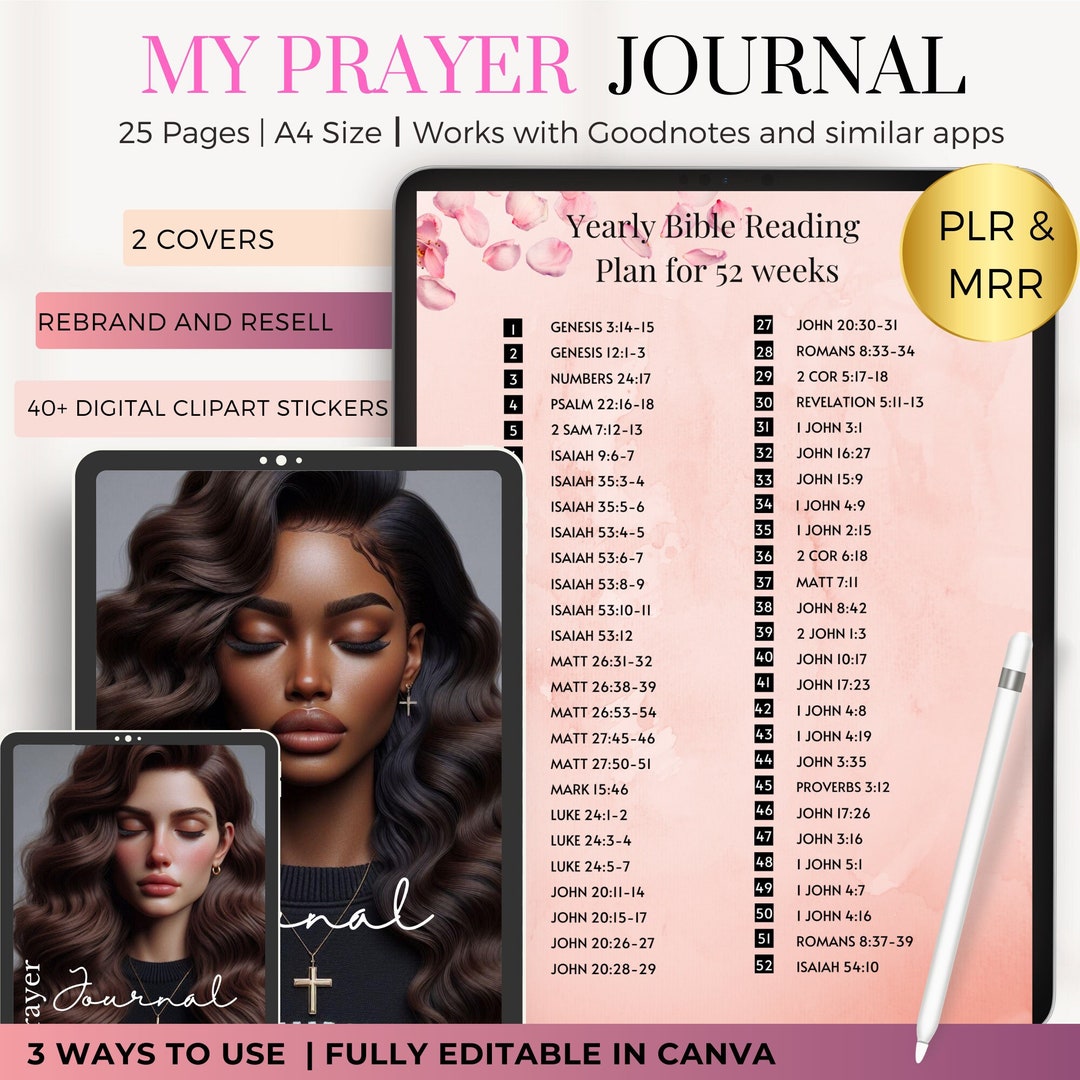 Digital Prayer Journal, Bible Study Guide Journal Template , Bible ...