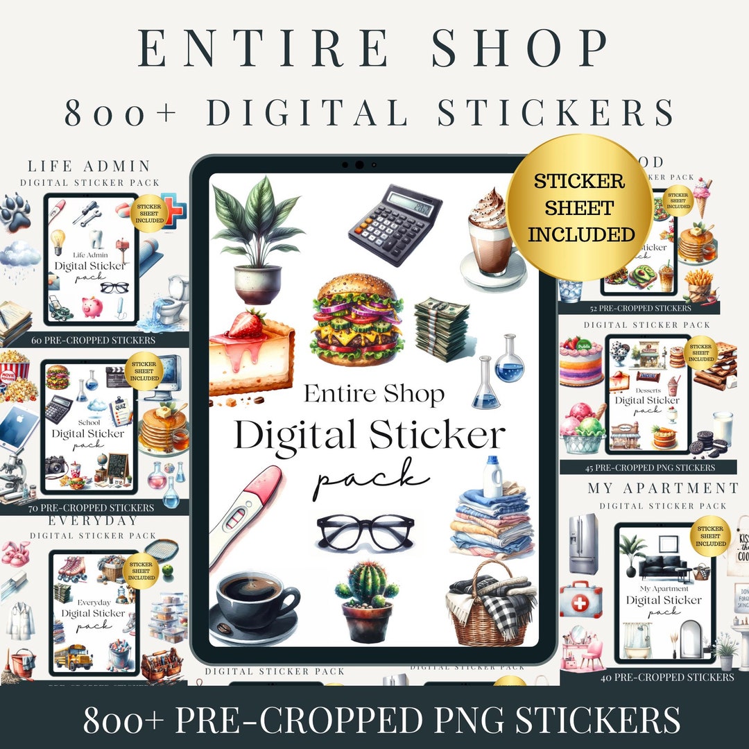 Digital Stickers | Digital Sticker Book | Goodnotes Stickers | Food ...
