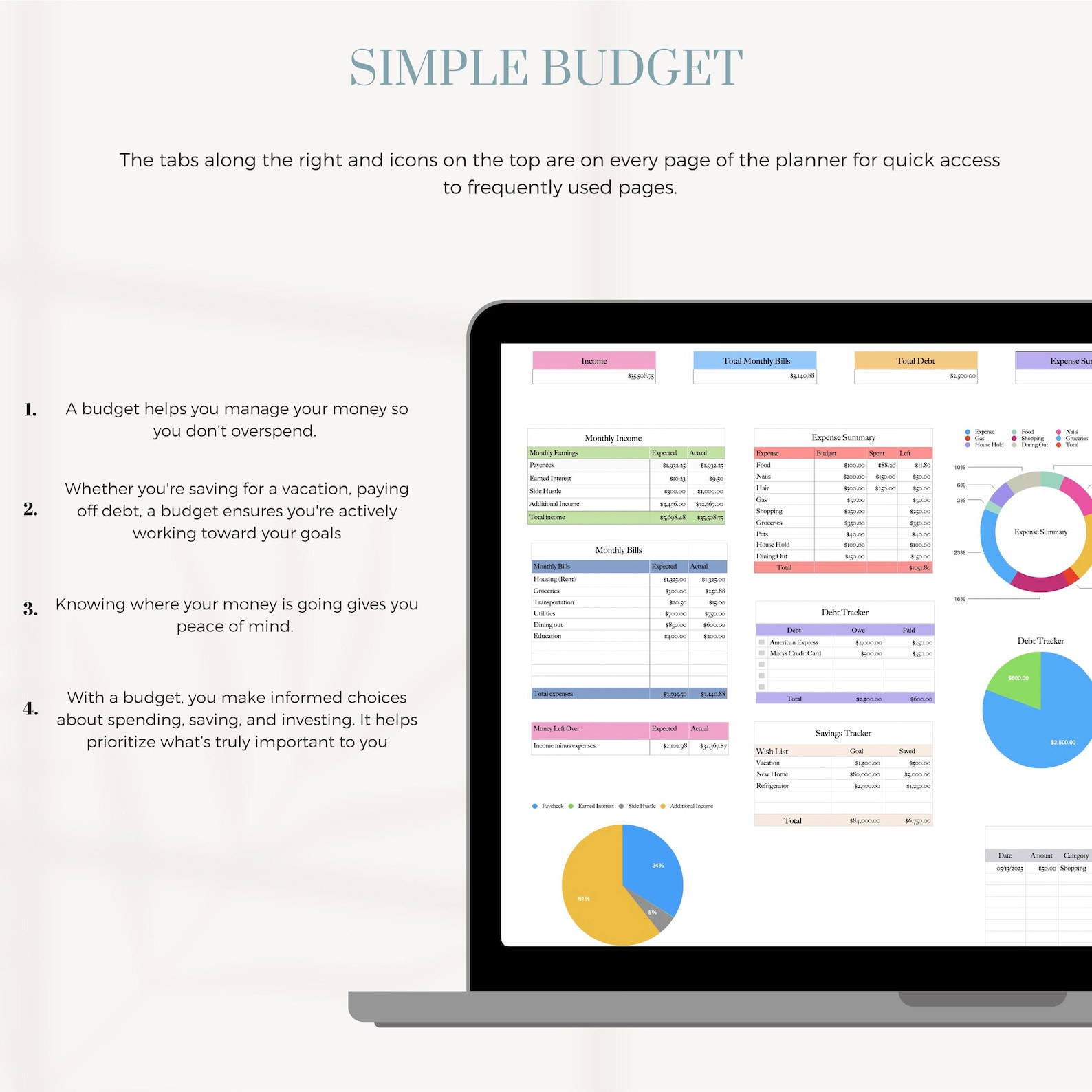 Apple Numbers Budget Template for Mac, iPad and Iphone, Annual Income ...
