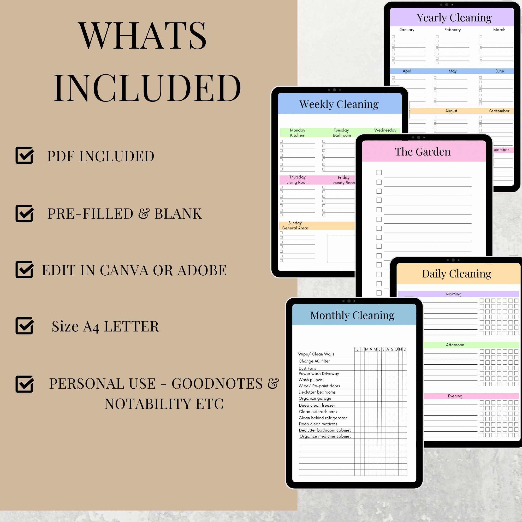 ADHD Cleaning Planner Bundle Pdf Editable Canva | Home Cleaning ...