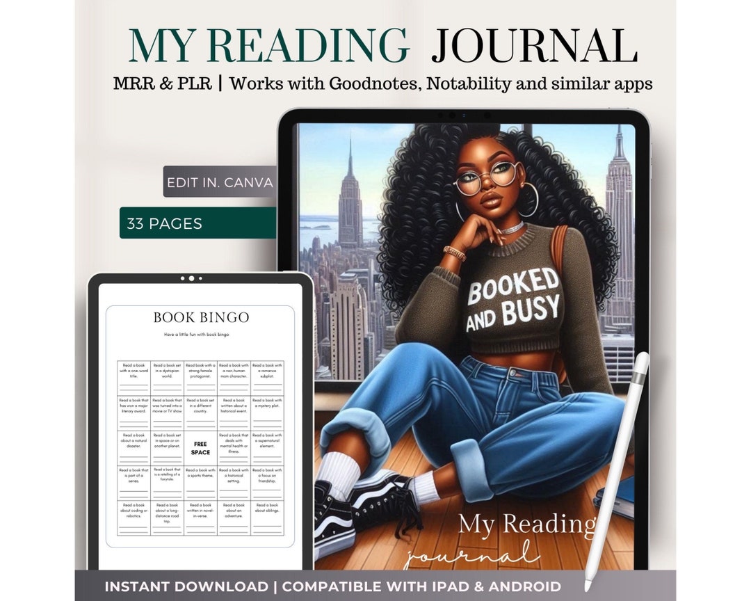 PLR Digital Reading Journal | Reading Planner | Goodnotes | iPad | Book ...