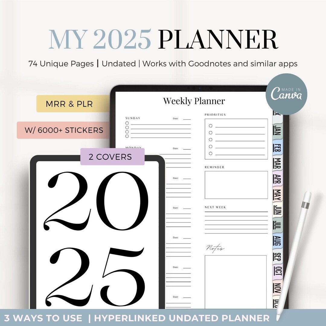 Digital Planner 2025 Undated Digital Planner Goodnotes Planner Daily ...