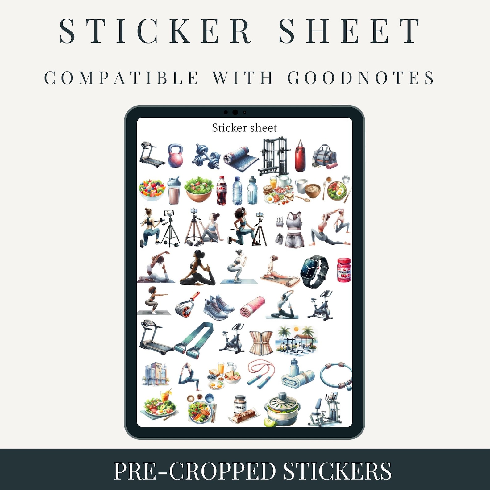 Fitness Digital Goodnotes Sticker |sticker Notes PNG | PNG Digital ...