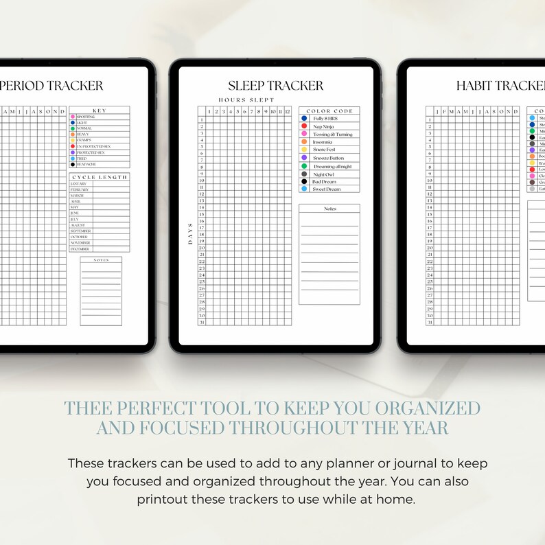 Yearly Trackers PRINTABLE | Journal Pages | Mood Tracker | Printable ...