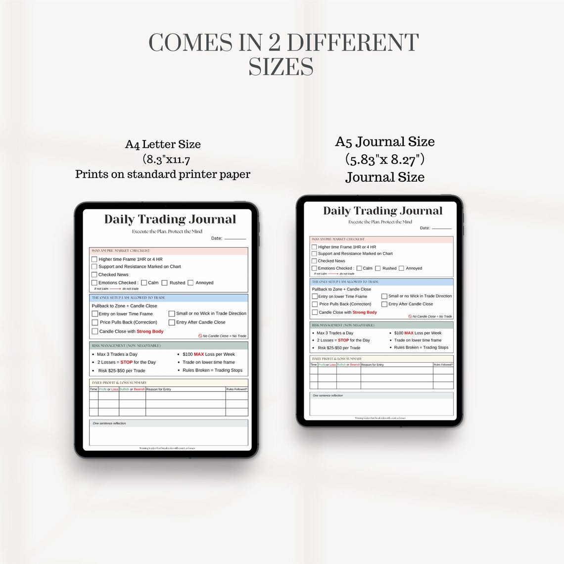 Daily Trading Journal PDF | Printable Digital Trading Journal | A4 & A5 ...