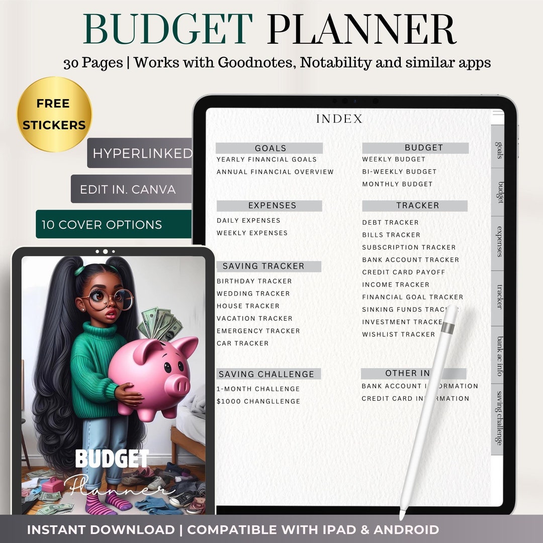 Digital Budget Planner, Finance Tracker, Finance Planner, Digital ...