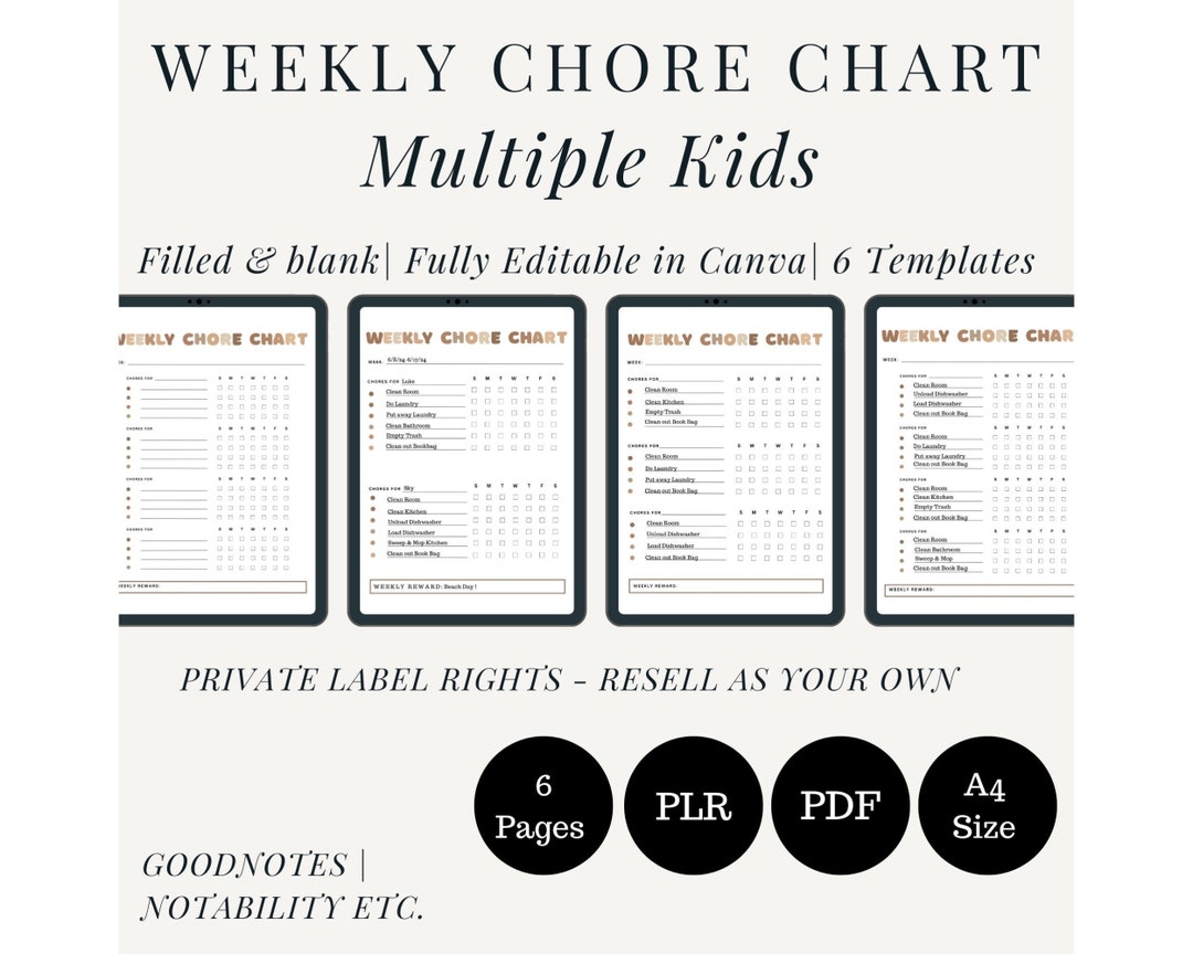 Weekly Family Chore Chart Editable and Printable Pdf | Family Chore ...