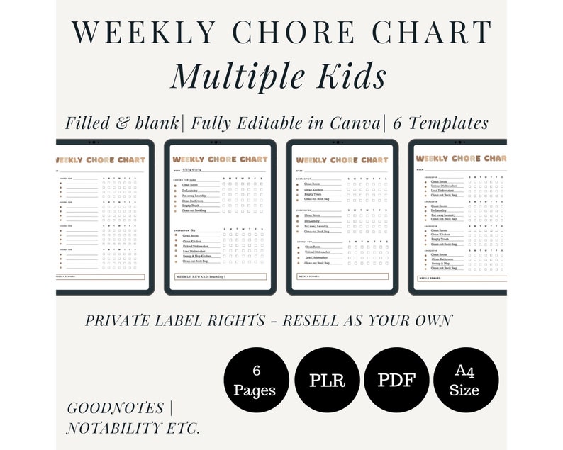 Weekly Family Chore Chart Editable and Printable Pdf | Family Chore ...