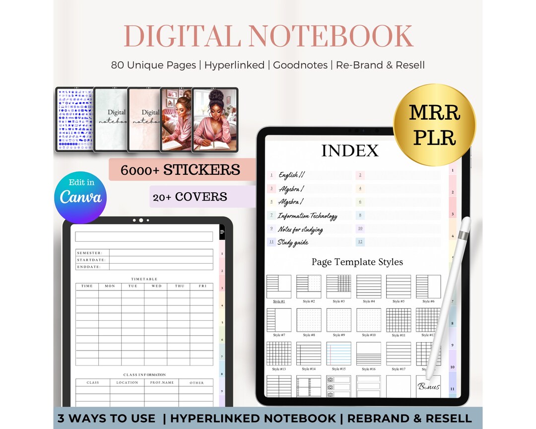 Digital Notebook | Goodnotes Notebook |student Notebook iPad Notebook ...