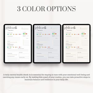 Mental Health Tracker , Daily Self Care Journal , Mood Checklist ...