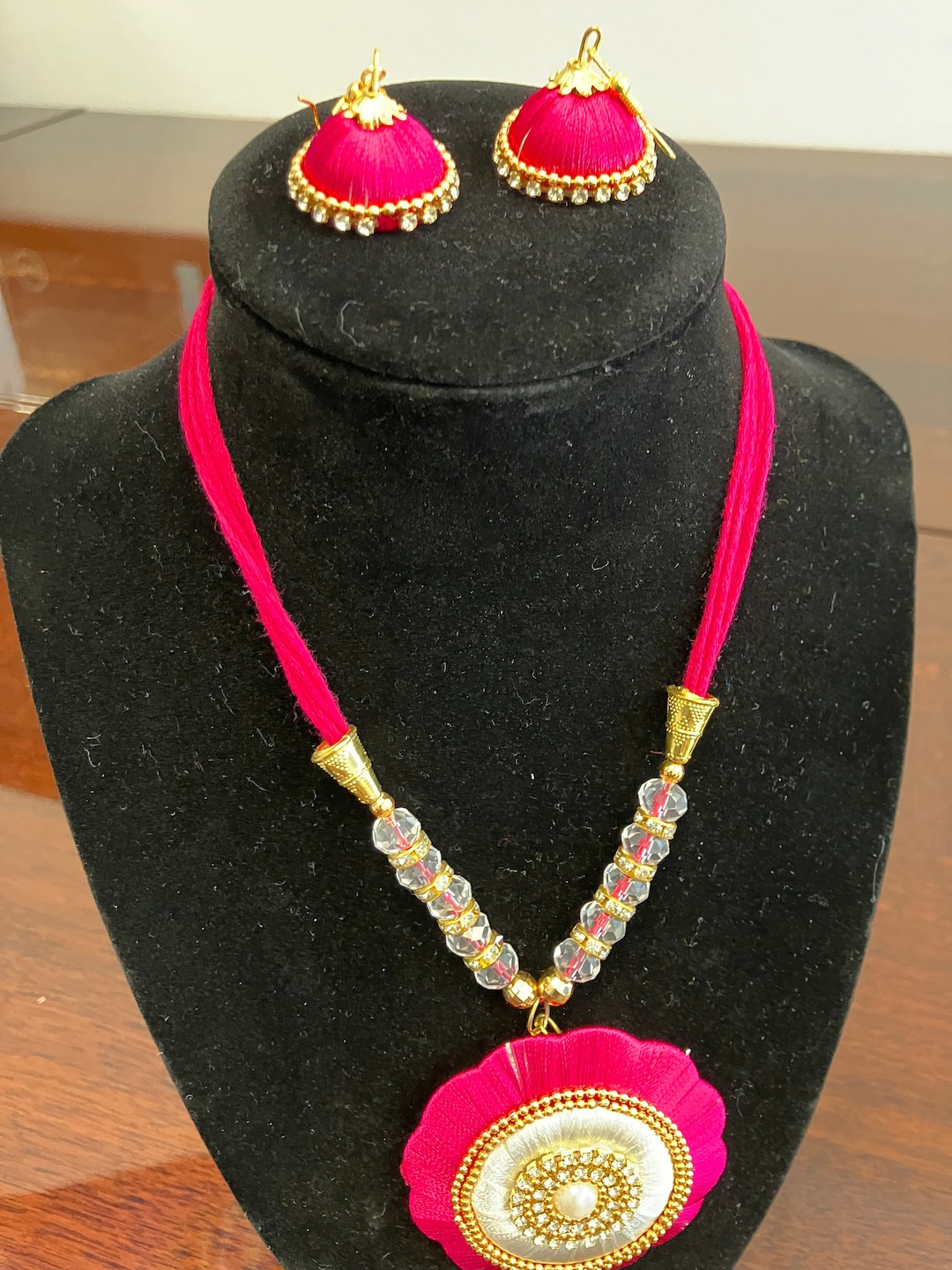 Handmade Thread Work Jewellery Set - Etsy