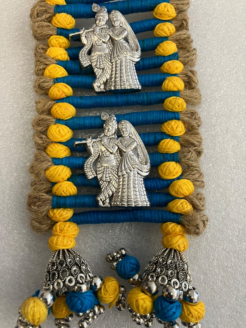 Handmade Indian Jewelry Made by Thread Beads ,jute and Oxidised - Etsy