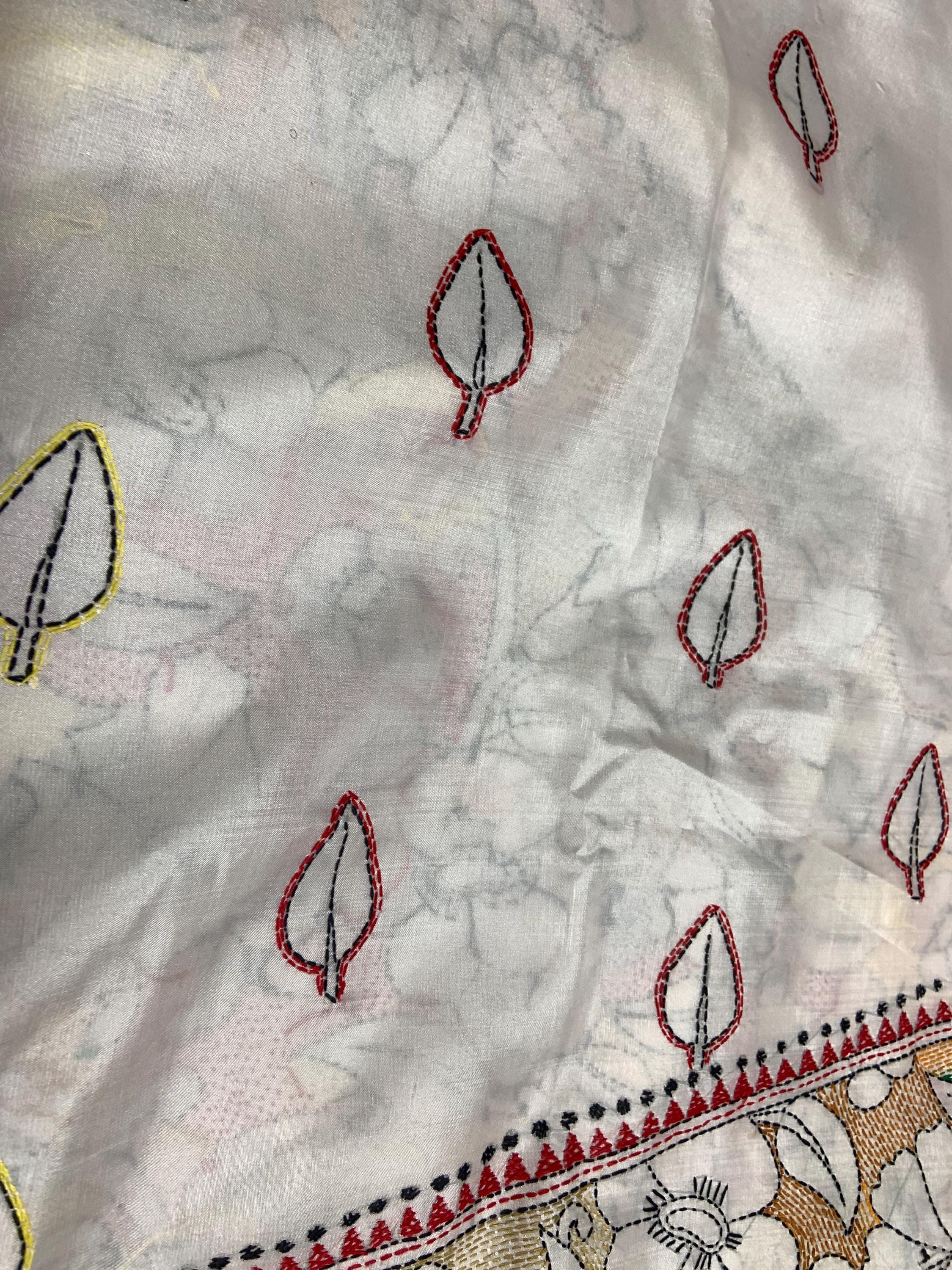 Beautiful Kantha Stitch Saree Hand Embroidered - Etsy
