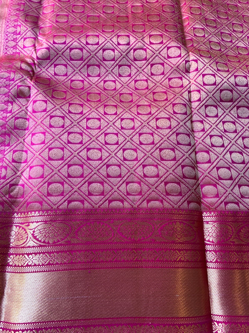 Handwoven Rani Pink Color Pure Kanchipuram Silk Saree / SILK MARK ...