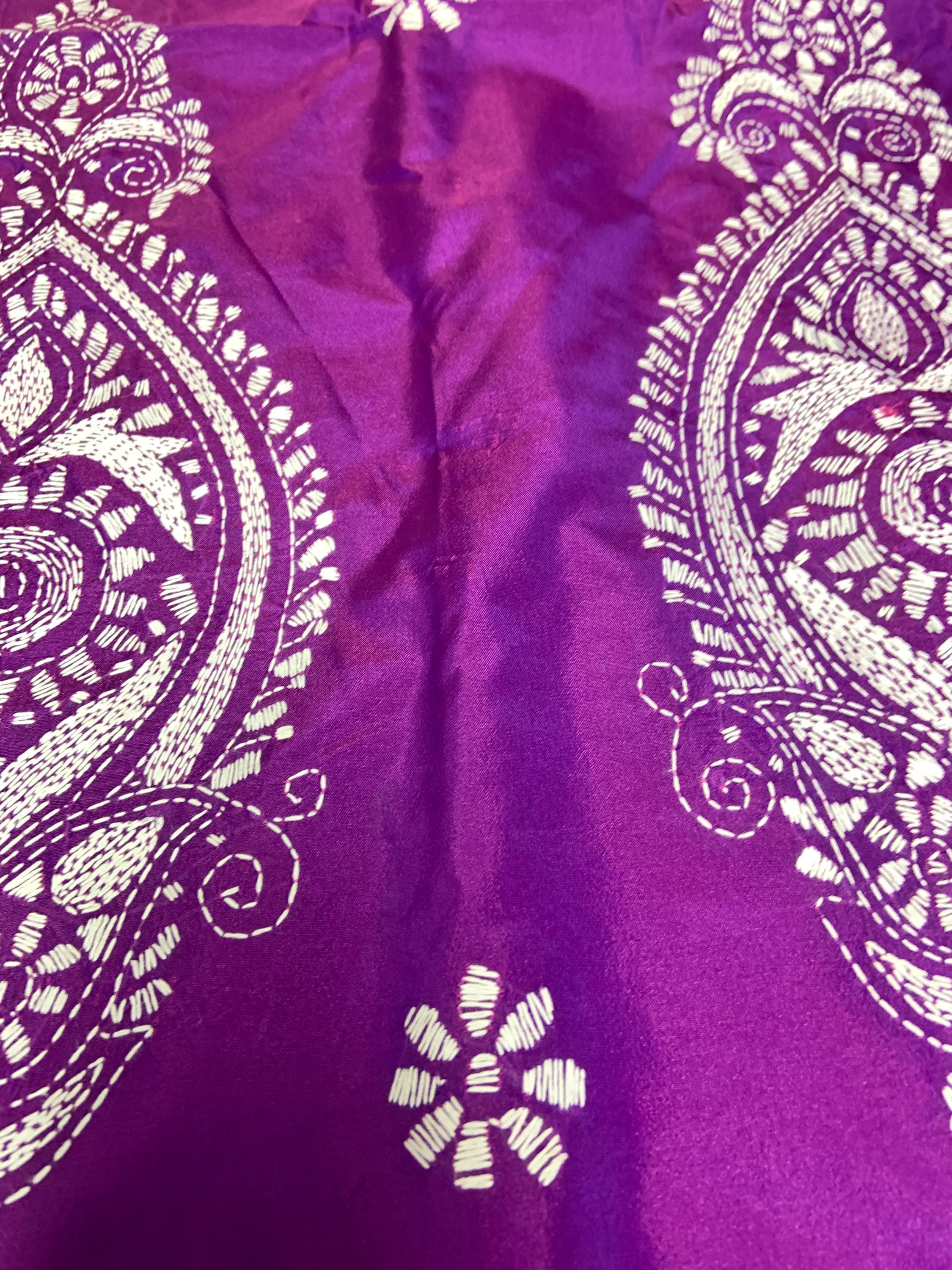 Exclusive Kantha Stitch Saree Hand Embroidered - Etsy