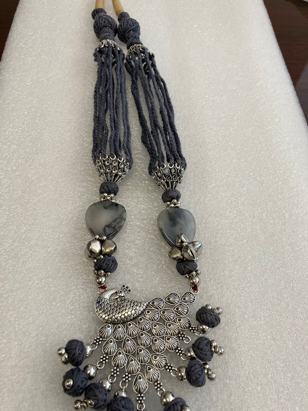 Handmade Indian Jewelry Made by Threads Ball and Oxidised - Etsy