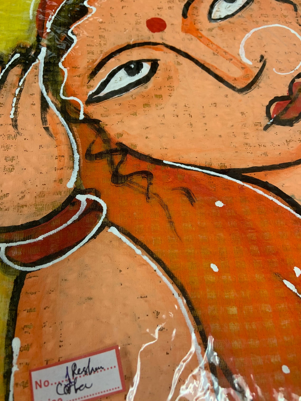 Hand Painted Bengal Resham Kota Saree Yellow Color Beautiful Woman Rare ...