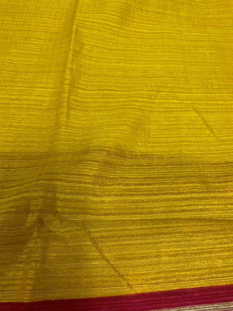 Yellow Color Matka Silk Saree With Flower Design - Etsy