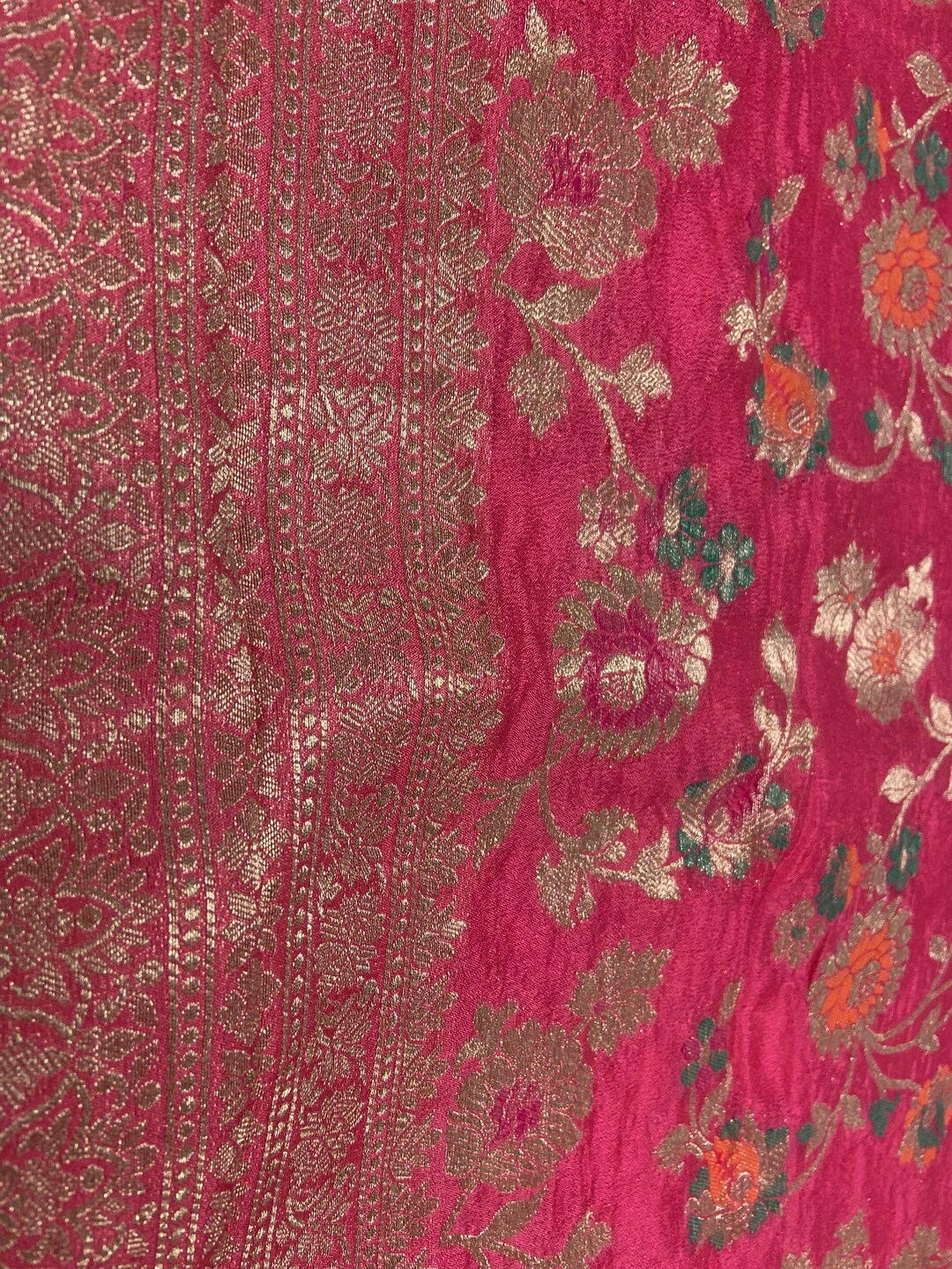 Handmade Semi Khaddi Banarasi Saree Meenakari Jangla Design French ...