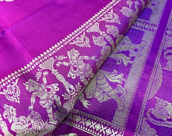 Hand Woven Pure Baluchari Silk Saree Tomato Red Color With Figure ...