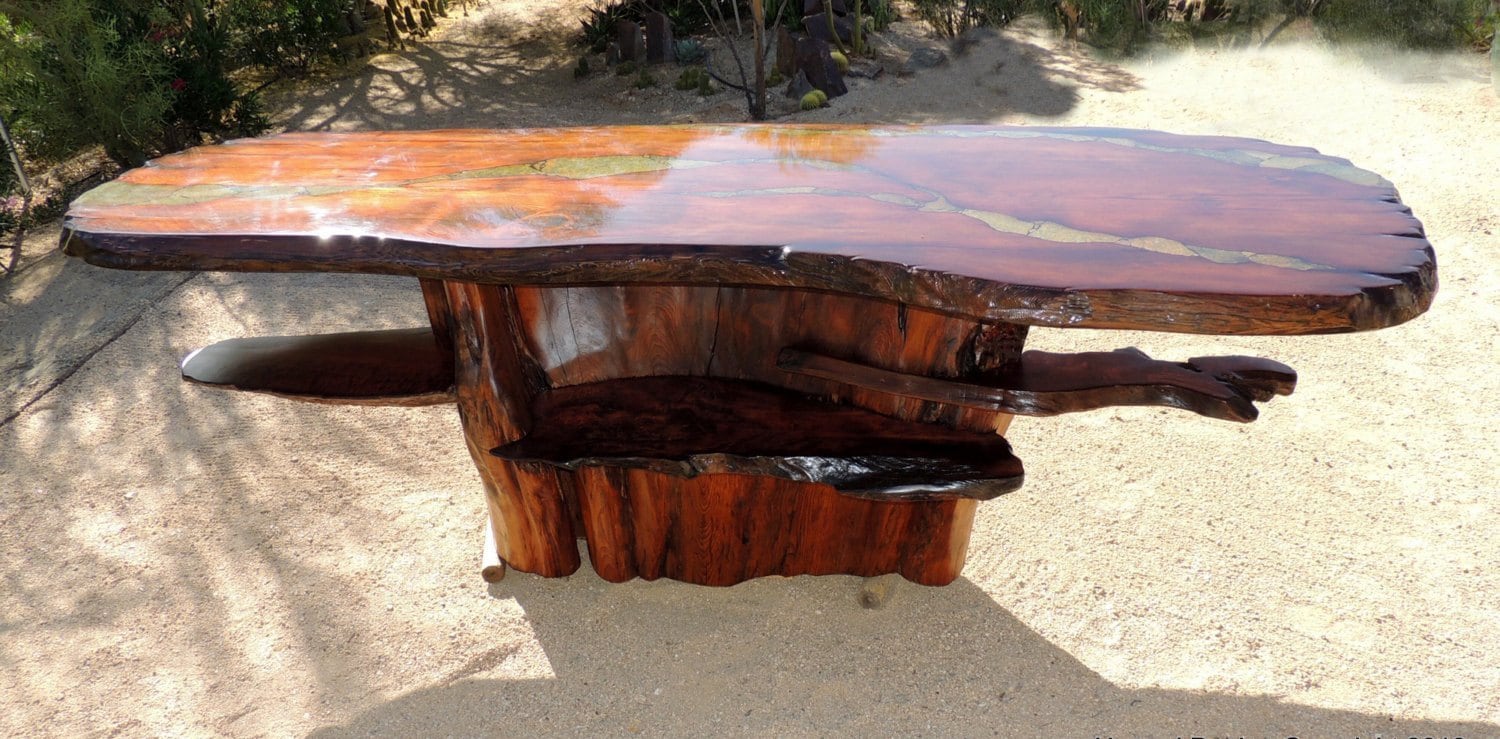 Giant Sequoia Wood Slab Bar, Super Rare, Live Edge, Redwood, Stone ...