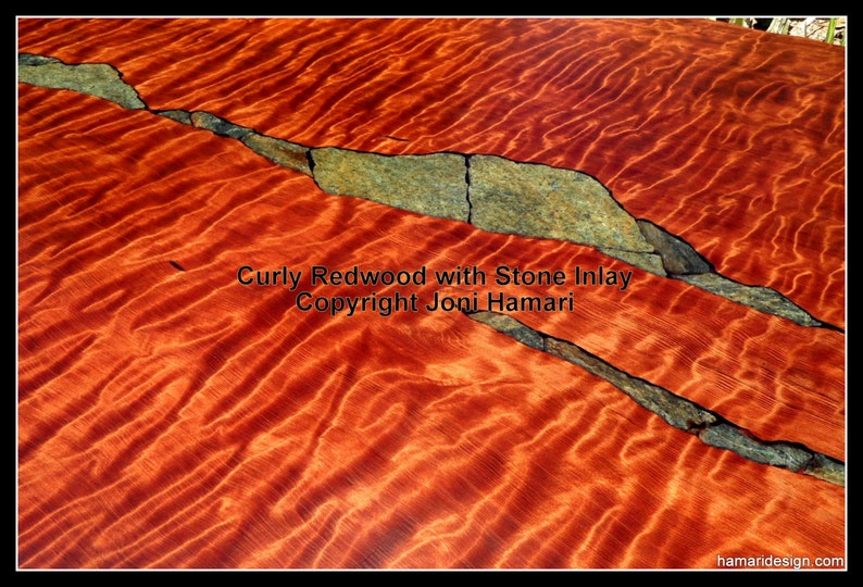 CUSTOM Curly Redwood Dining or Conference Table, 15 Feet Long, Oval or ...