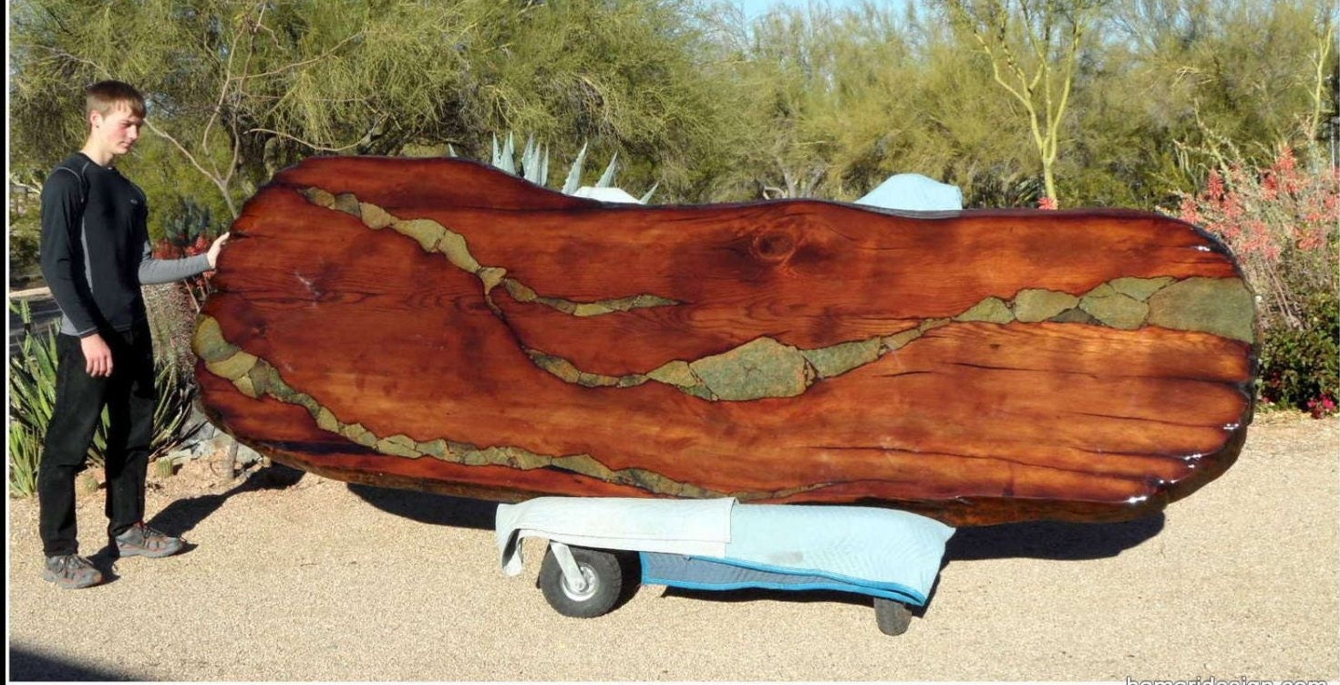 Giant Sequoia Wood Slab Bar, Super Rare, Live Edge, Redwood, Stone ...