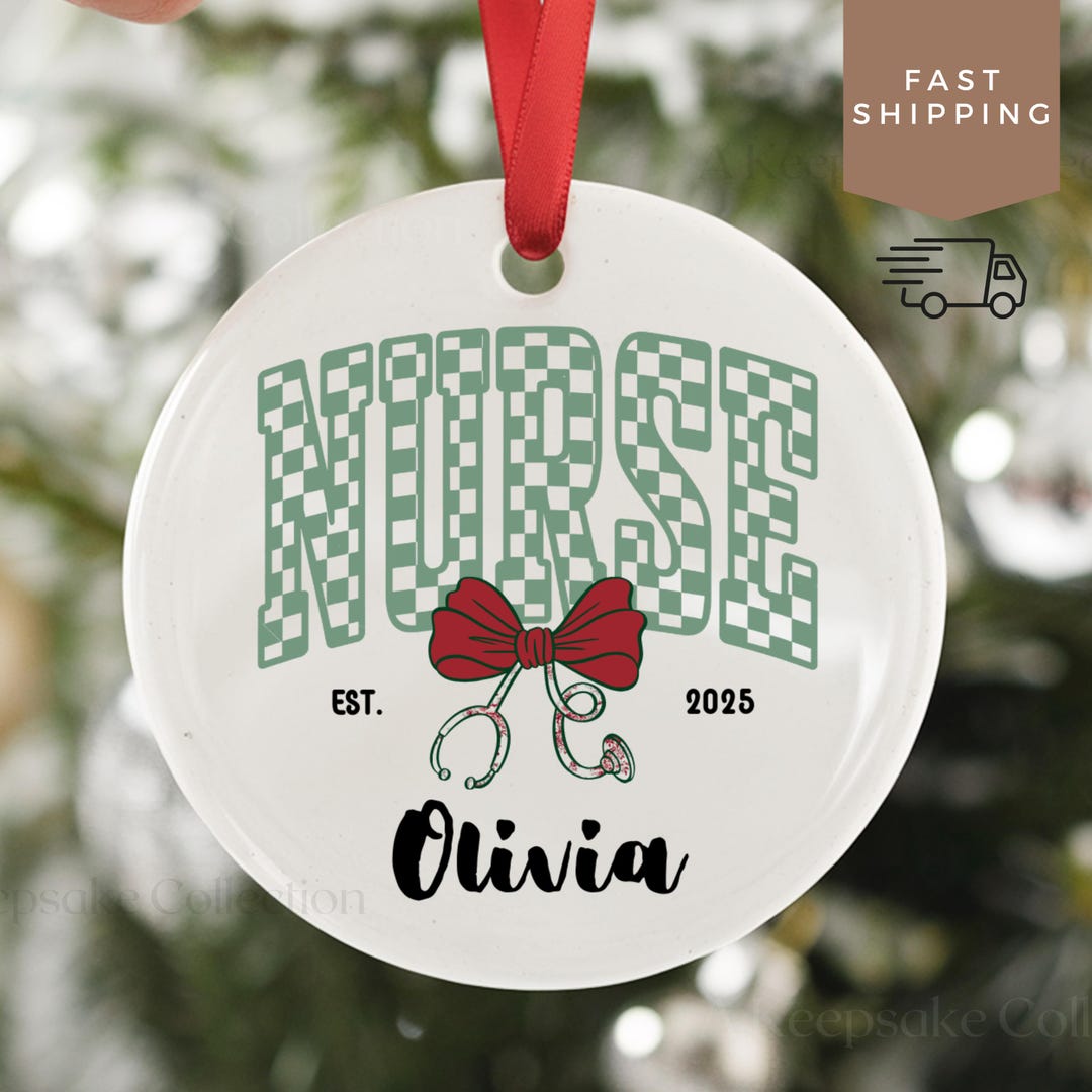 Nurse Christmas Ornament, Personalized New Nurse Gift, Nurse First ...
