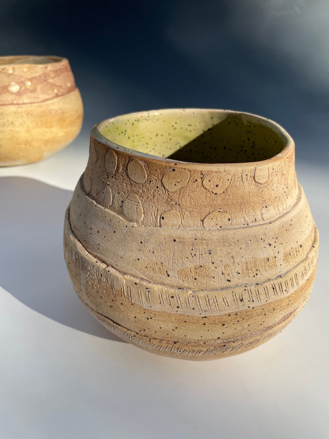 Handbuilt Clay Vessel With Beige Natural Surface Distinctive, Unique ...