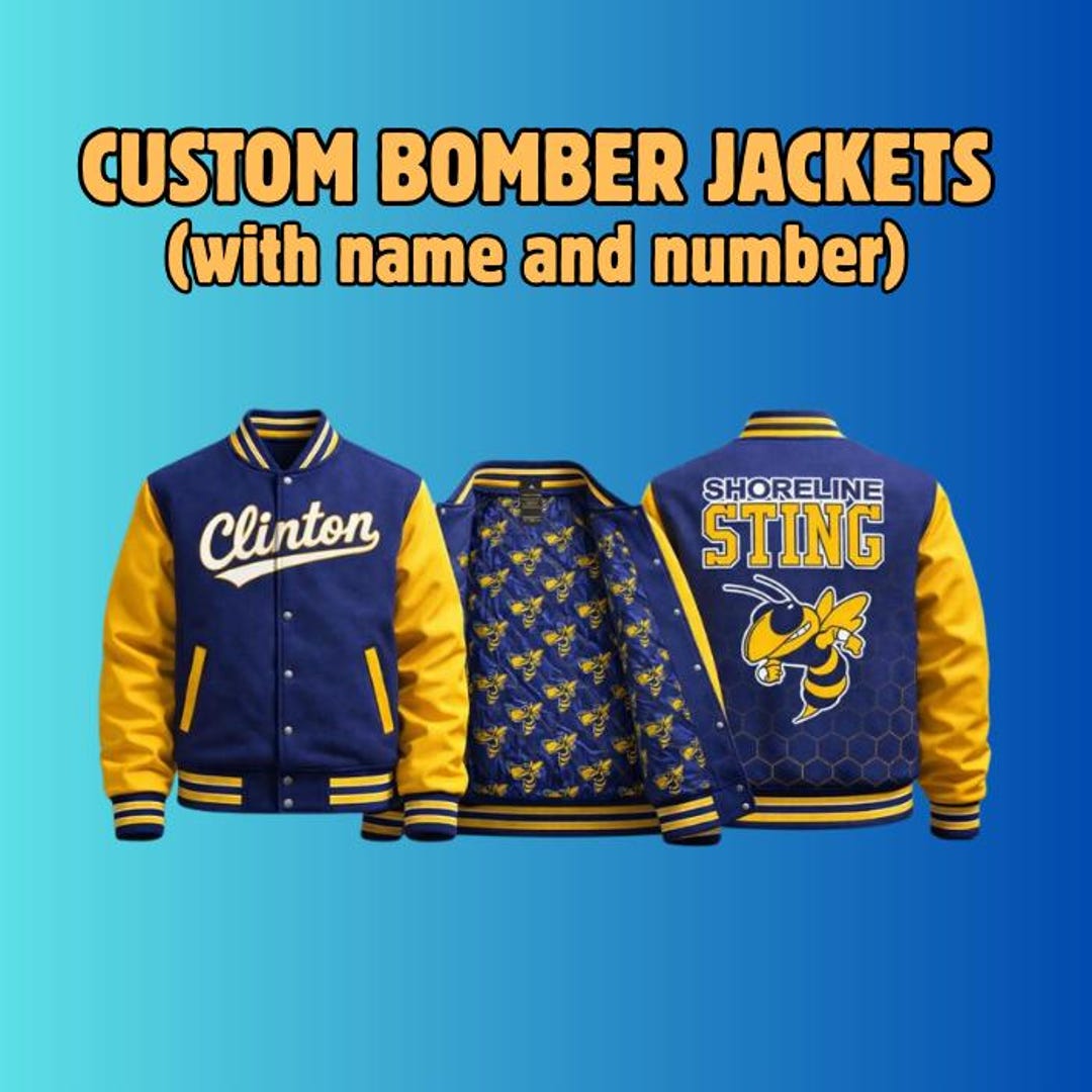 Custom Bomber Jacket With Name and Number - Etsy