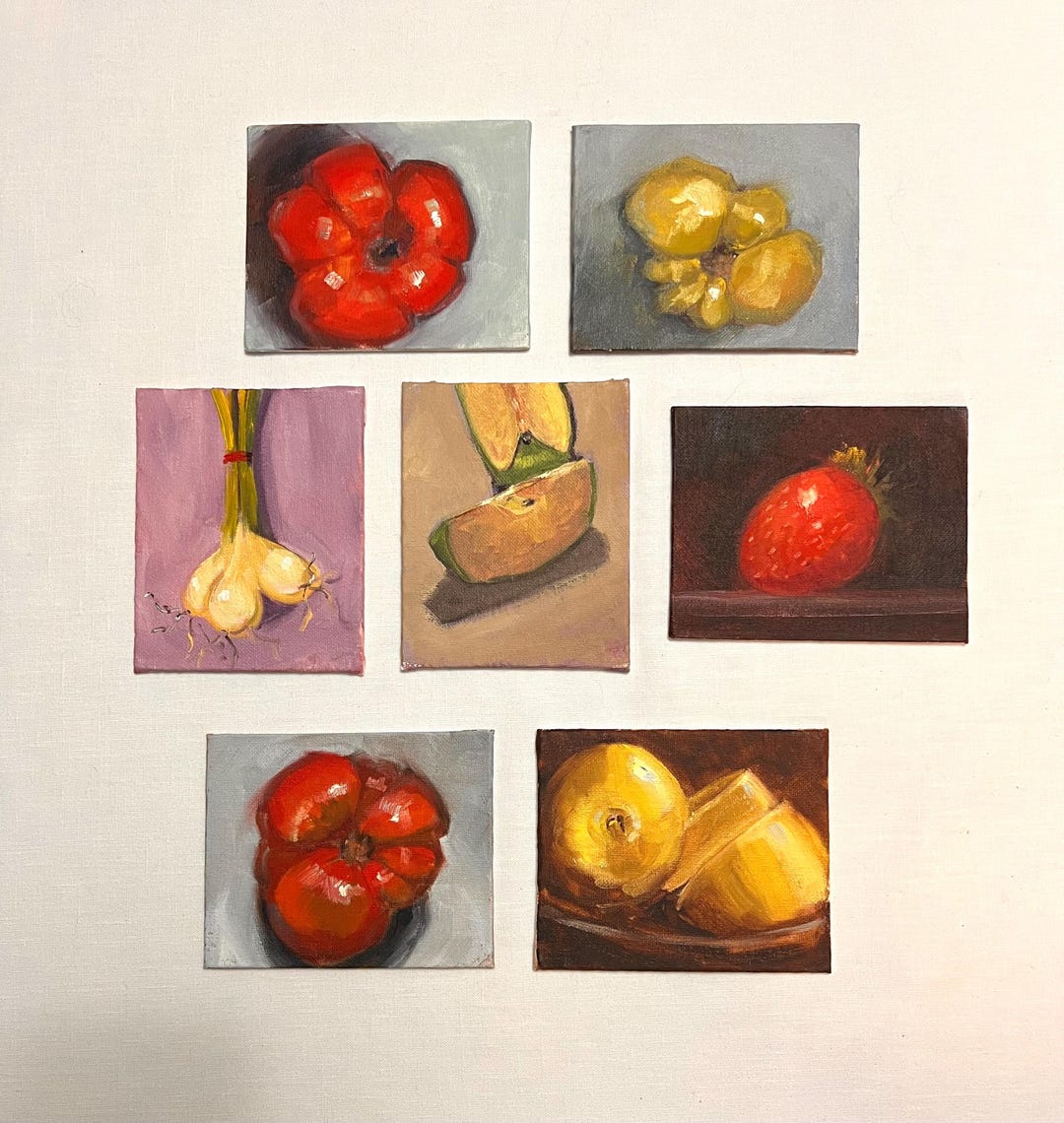 Miniature Kitchen Art, Still Life Oil Painting, Small Fruit Paintings ...