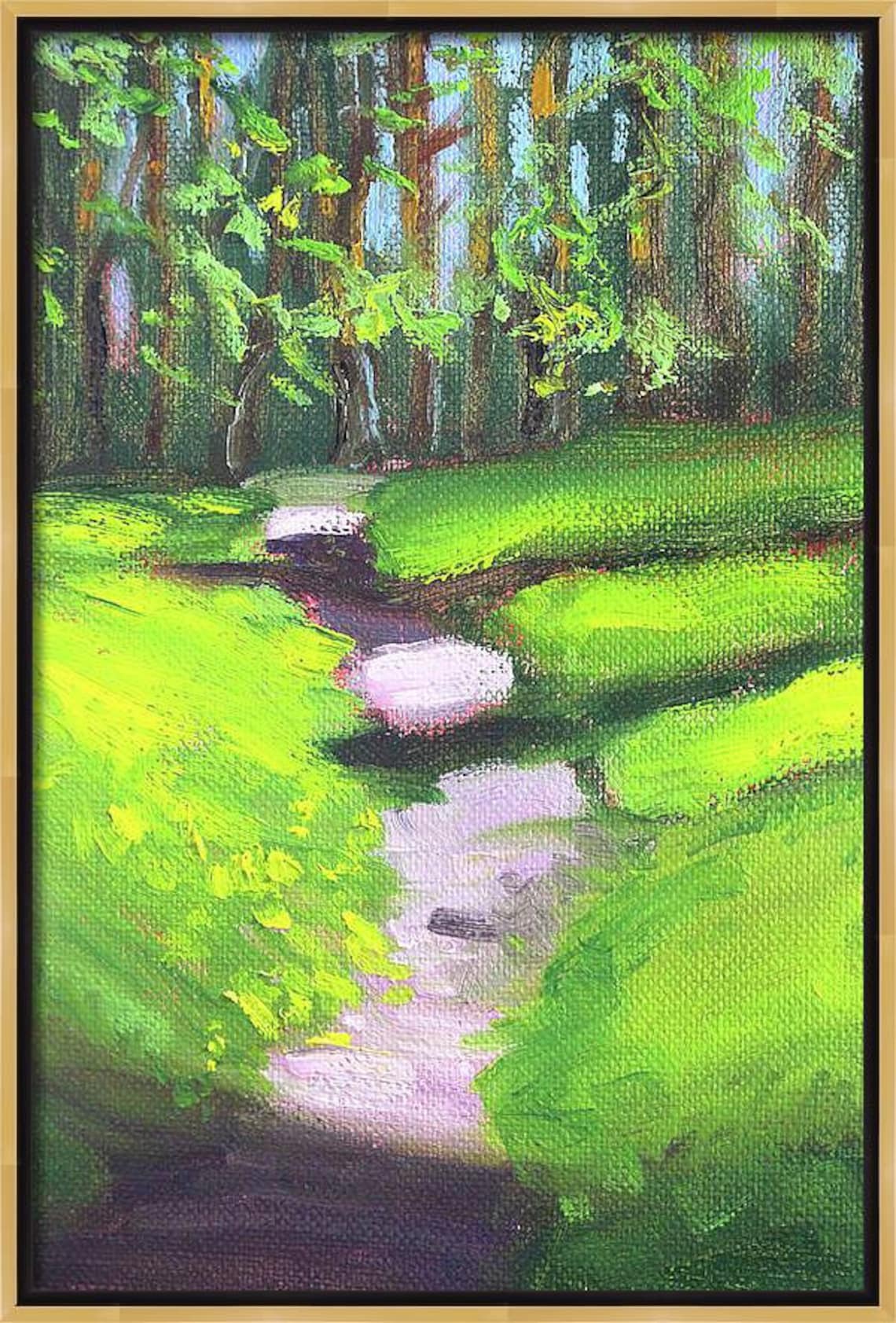 Landscape Oil Painting Small Original Sunny Trail | Etsy