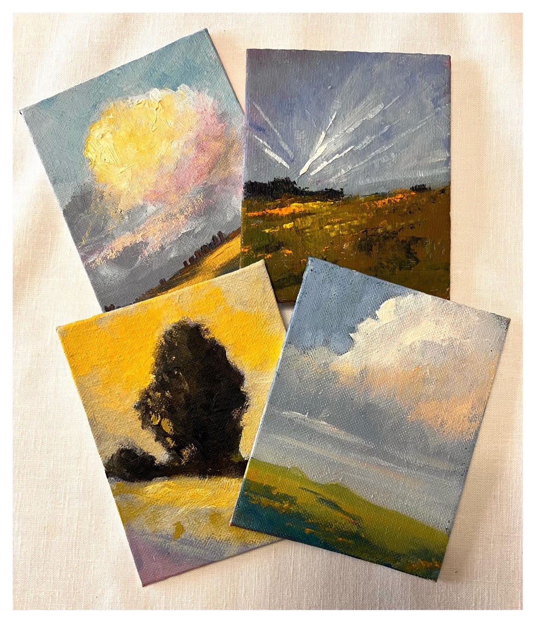 Miniature Oil Painting, Original Landscape Paintings, Small One of a ...