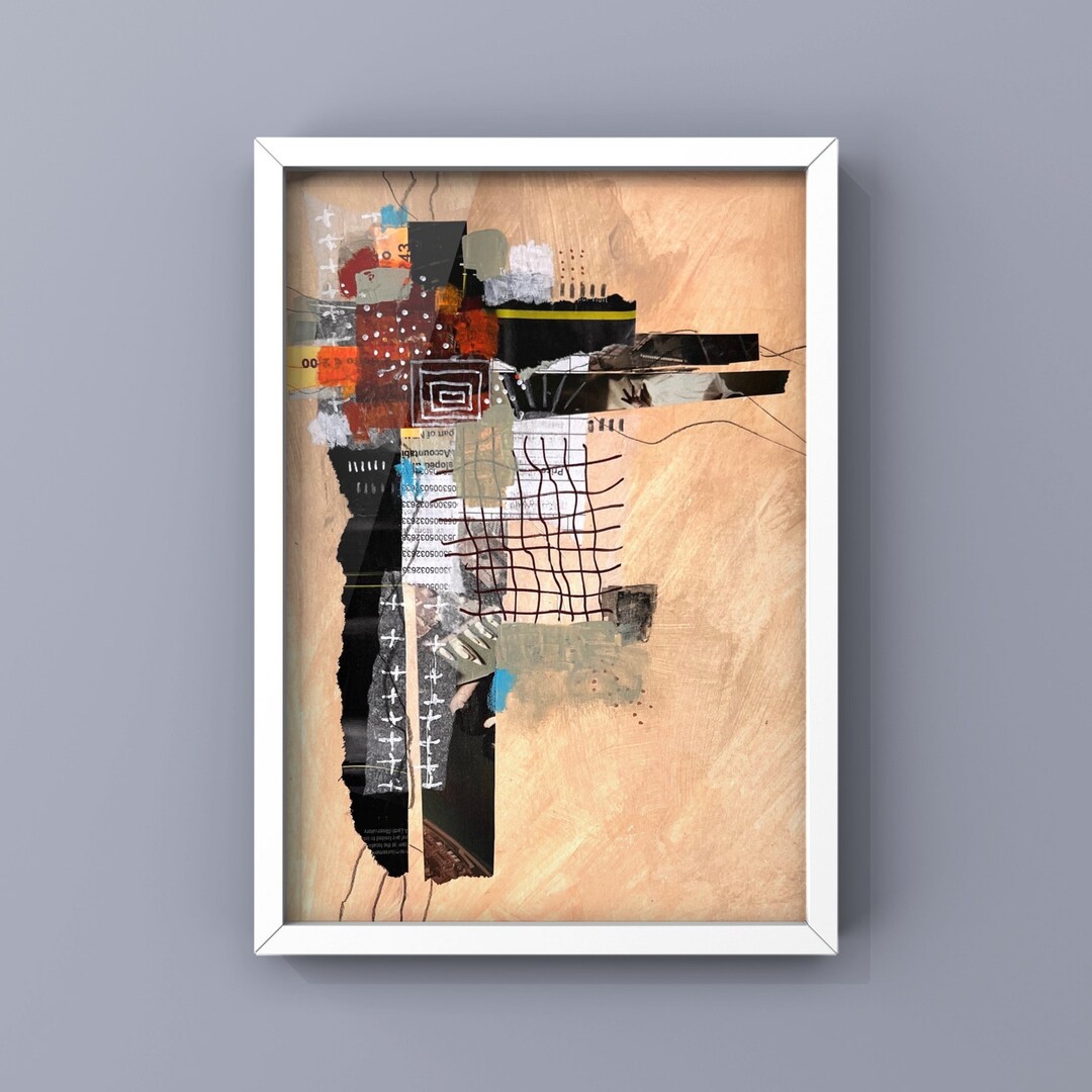 Small Original, Mixed Media Abstract, One of a Kind, Painted Collage ...